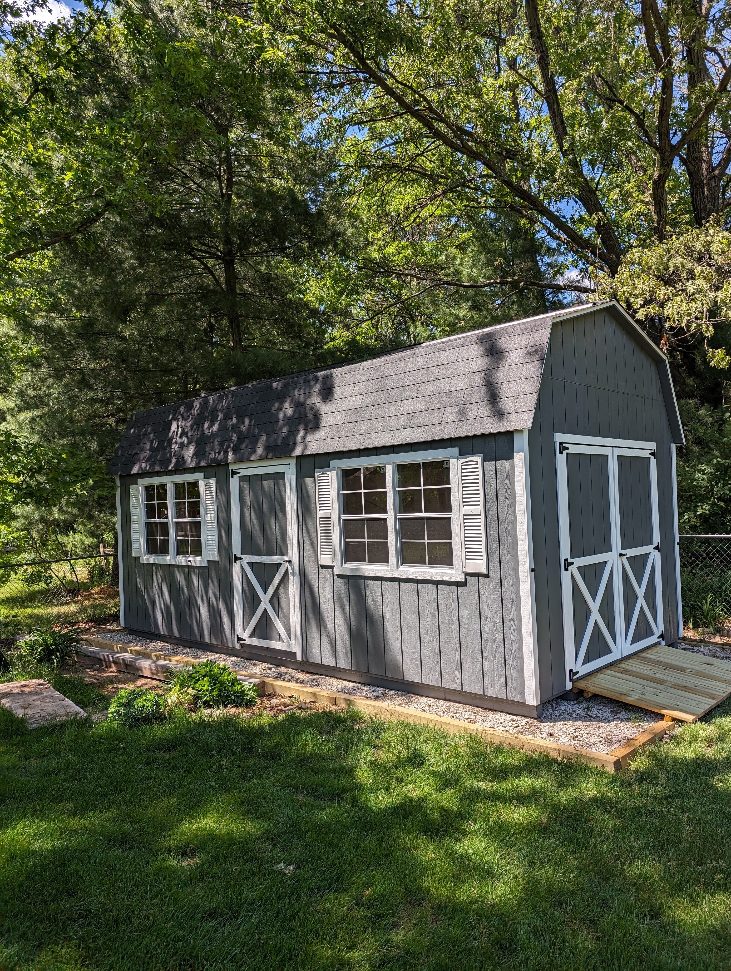 Customized 10x20 Painted Dutch Barn in Greenville, MI – CedarRockBarns