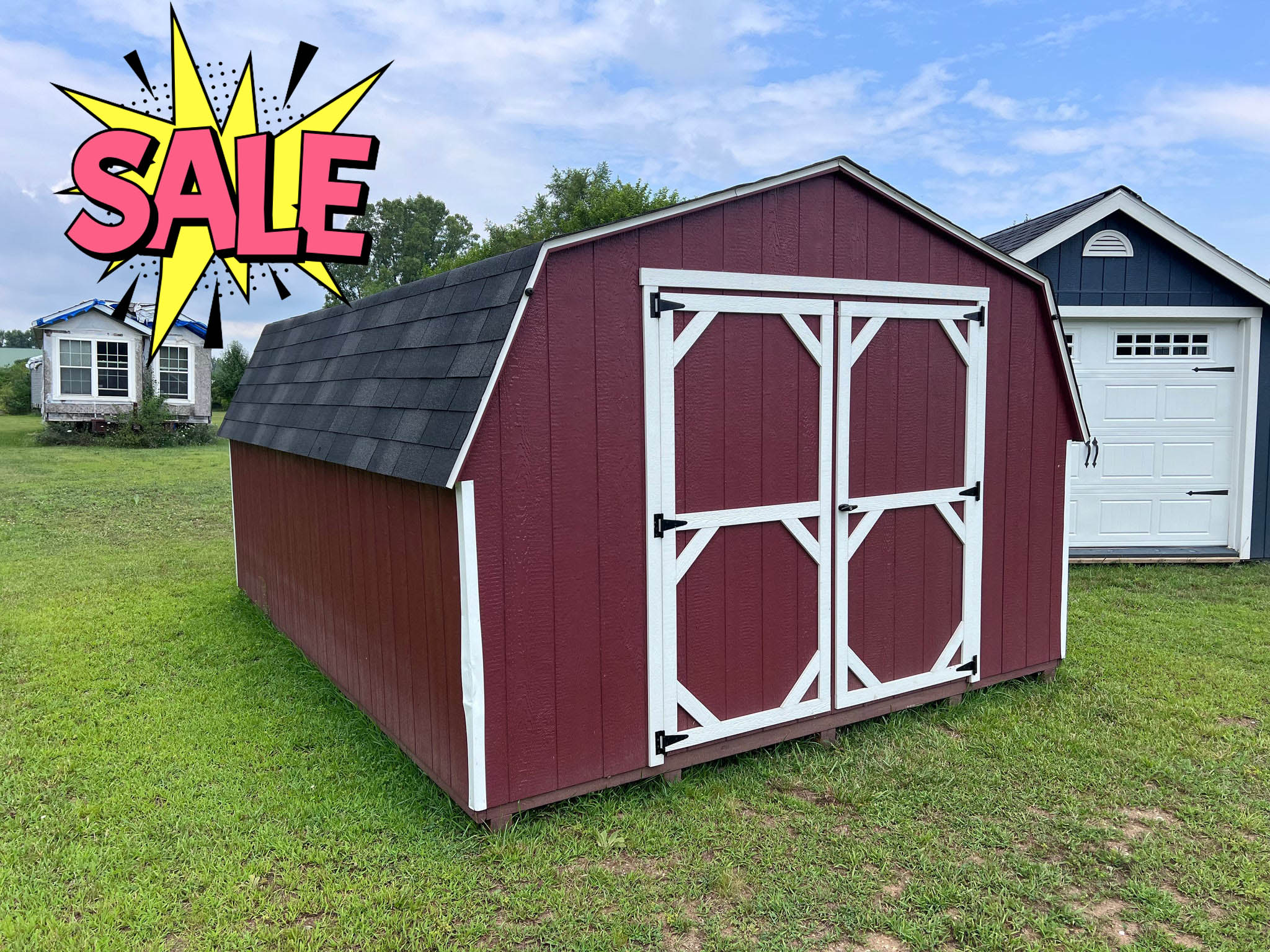 12x16 Painted 8' Pro Series - Rental Return – CedarRockBarns